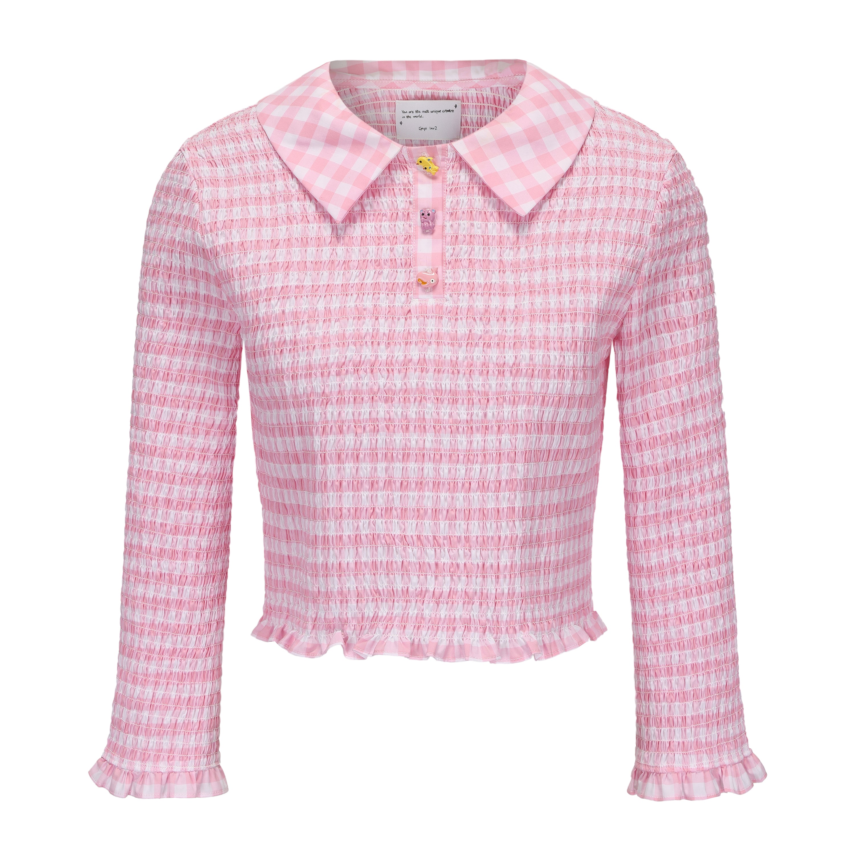 PINK GINGHAM DOROTHY POLO SHIRT – Papilav